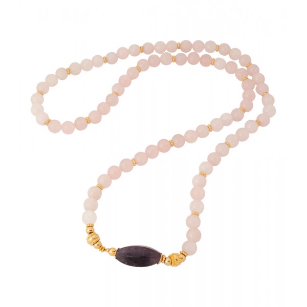 COLLAR BRONCE CUARZO ROSA